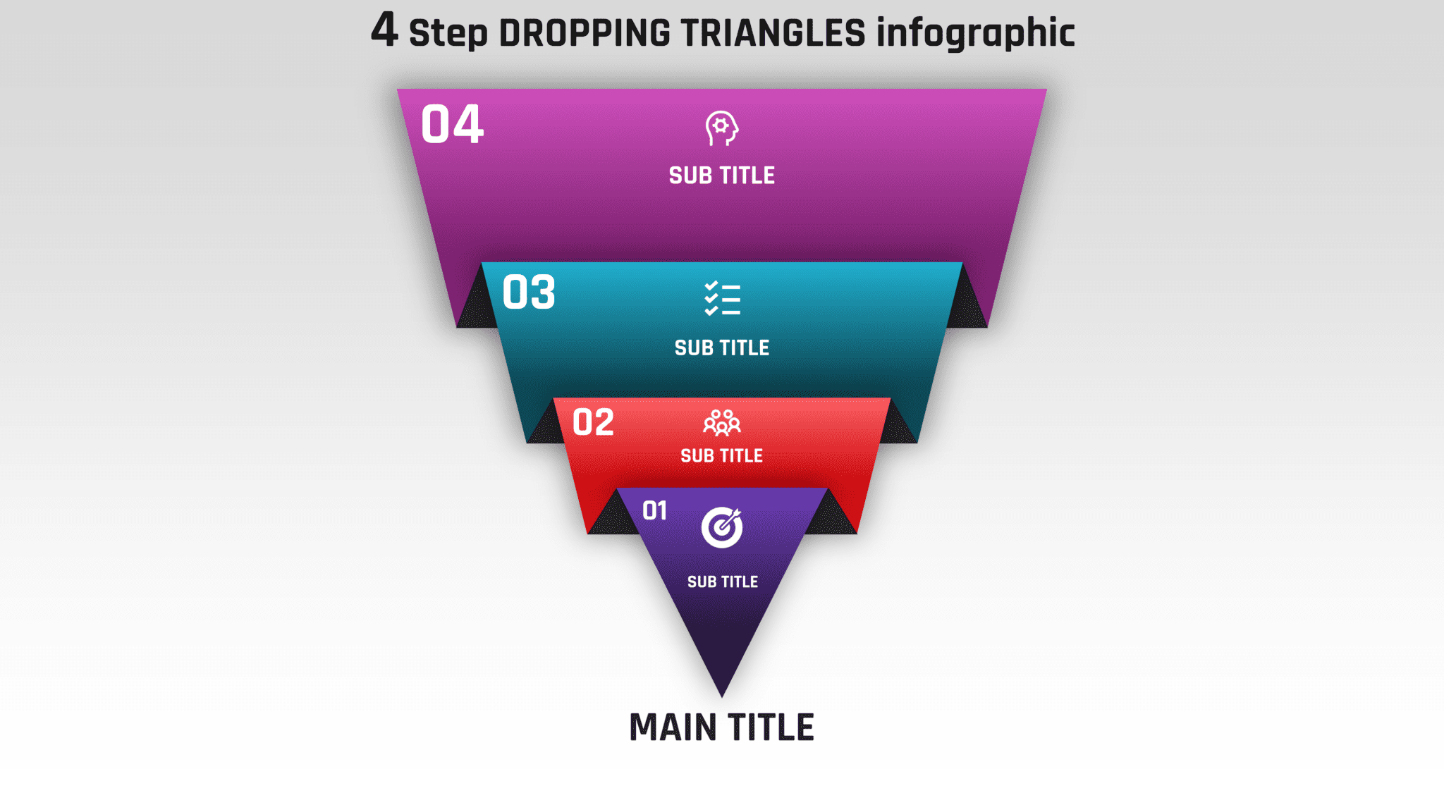 10.PowerPoint 4 Step FALLING TRIANGLES Infographic - PowerUP with ...
