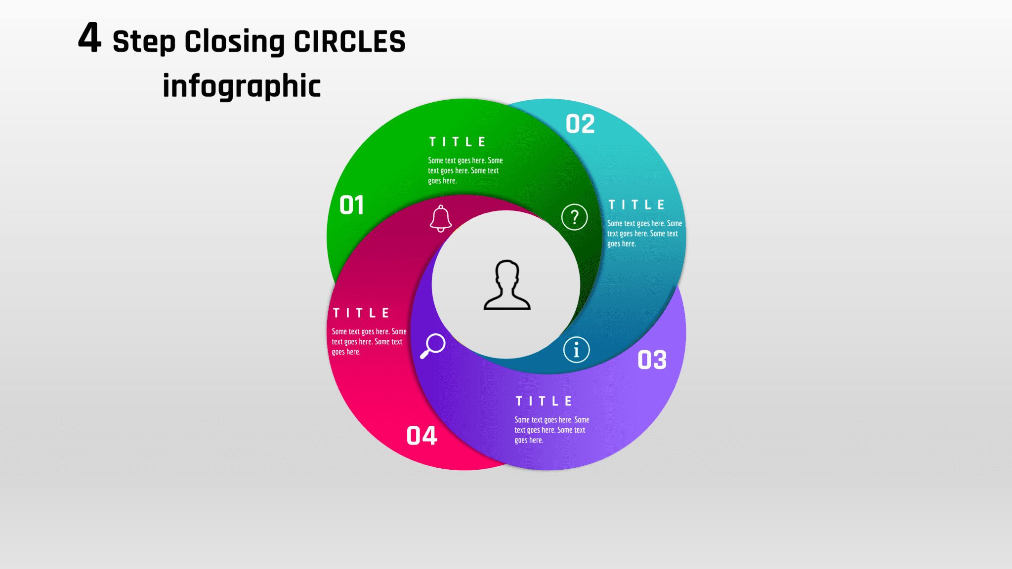 13.PowerPoint 4 step CLOSING CIRCLES infographic - PowerUP with POWERPOINT
