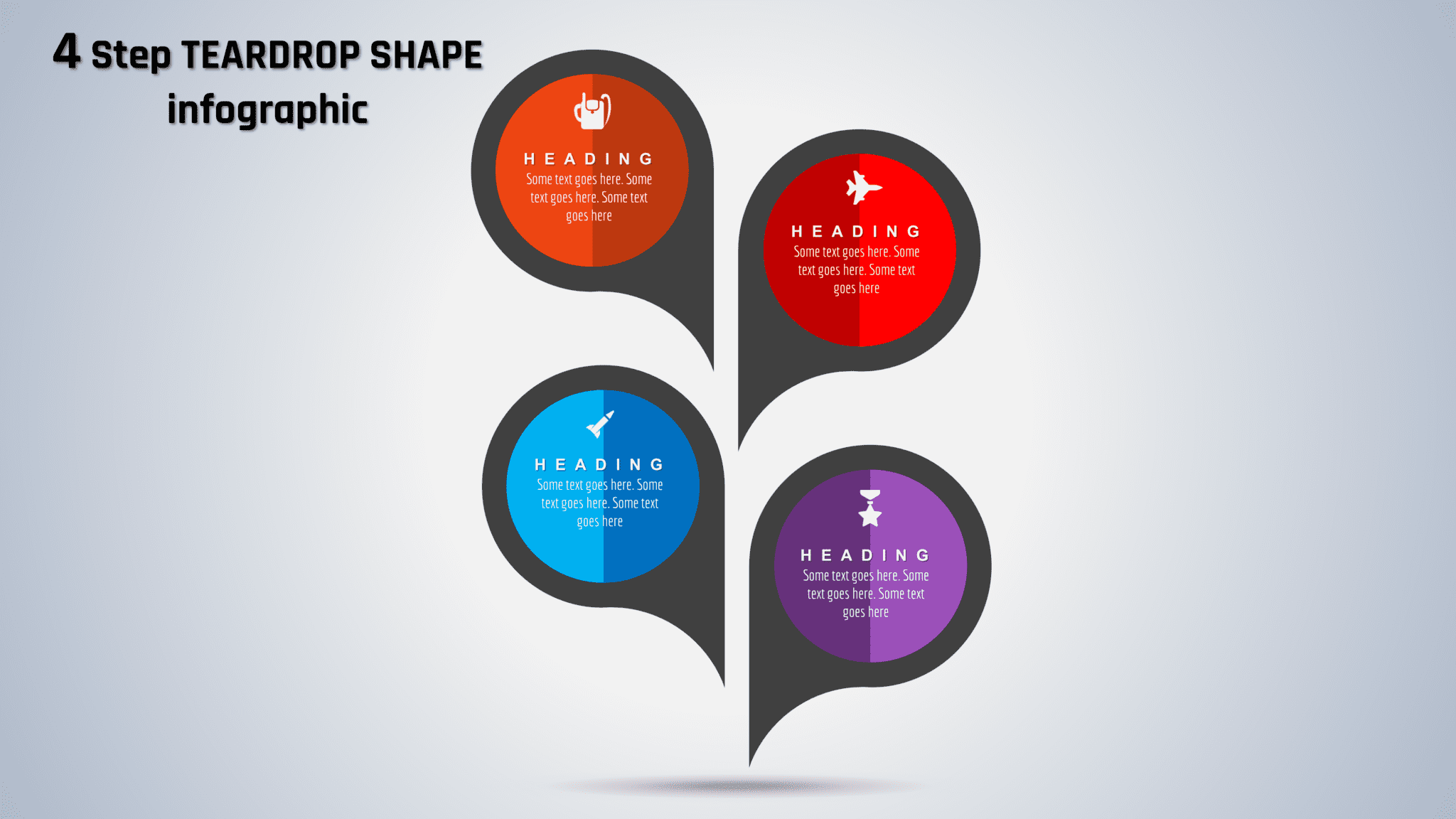 20.PowerPoint 4 Step TEARDROP Inforgraphic - PowerUP with POWERPOINT