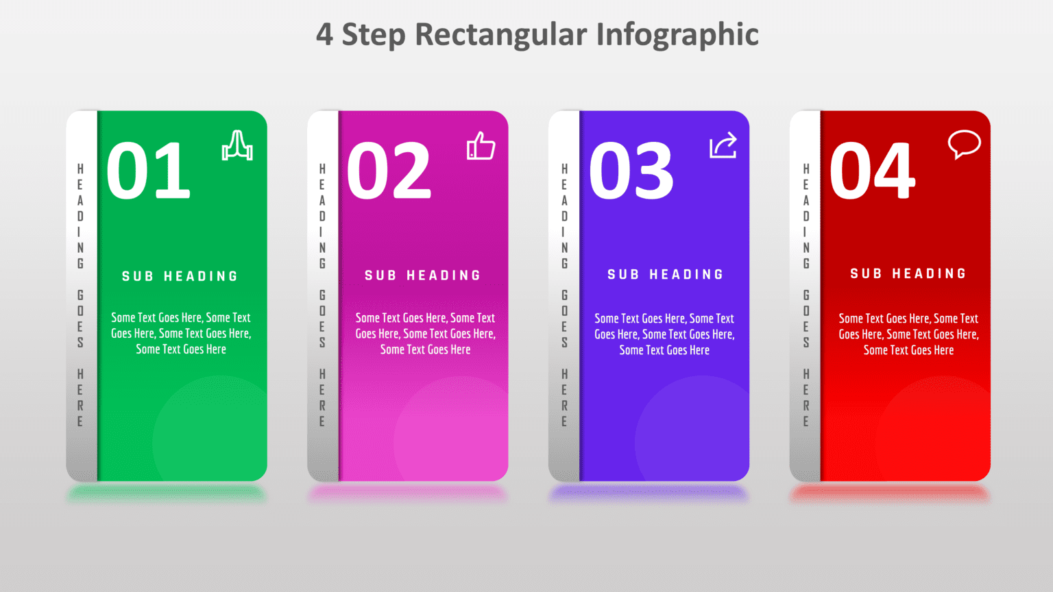 3.PowerPoint 4 Step RECTANGULAR infographic - PowerUP with POWERPOINT