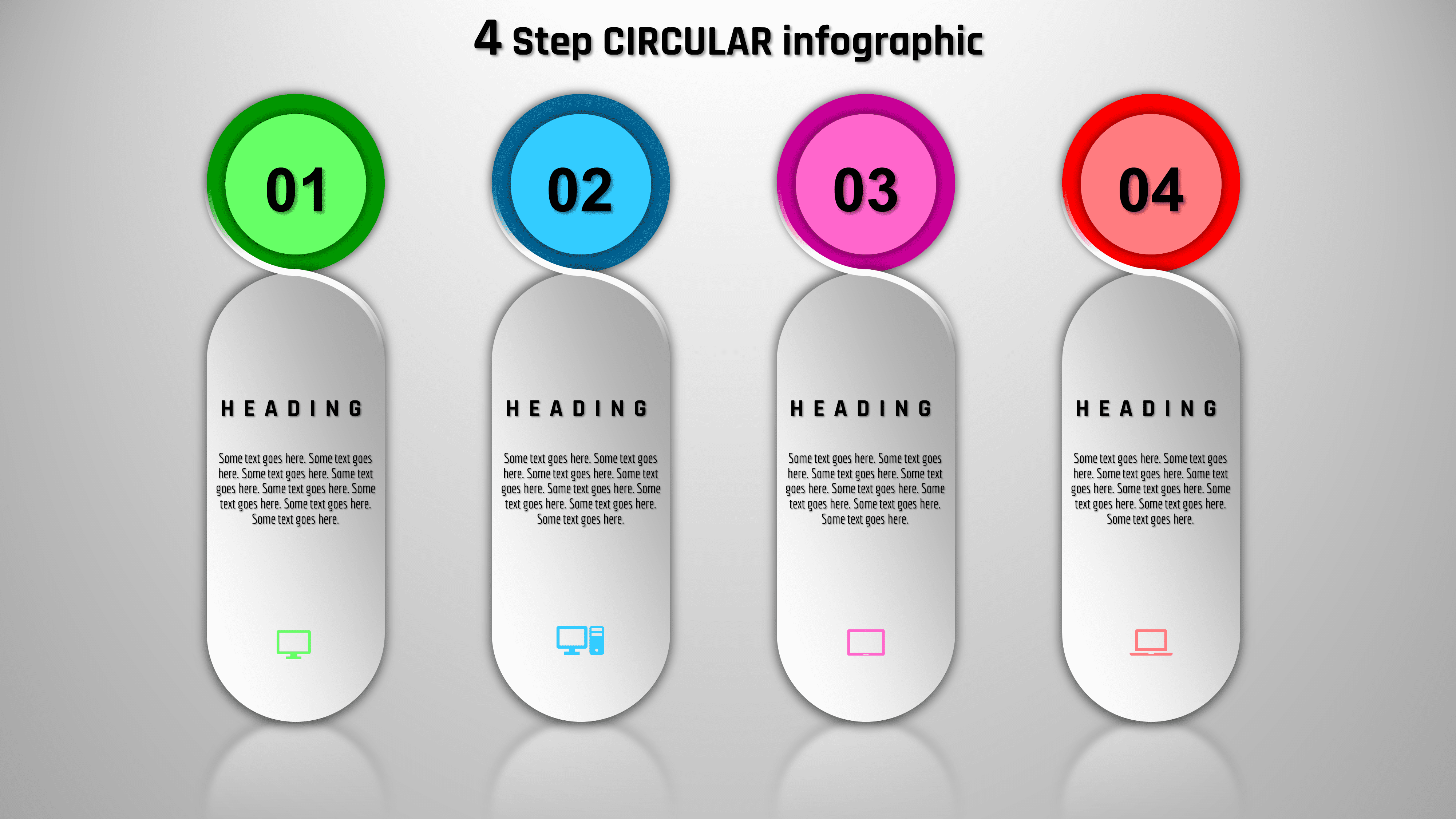32 Powerpoint 4 Step Circular Infographic Powerup With Powerpoint