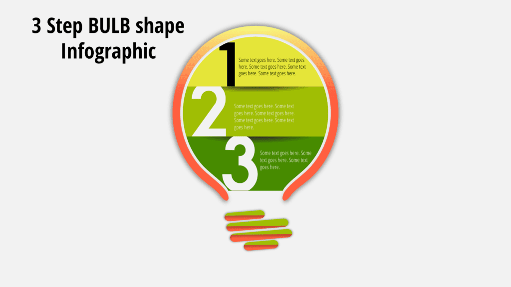34.PowerPoint 3 Step BULB shape Infographic - PowerUP with POWERPOINT