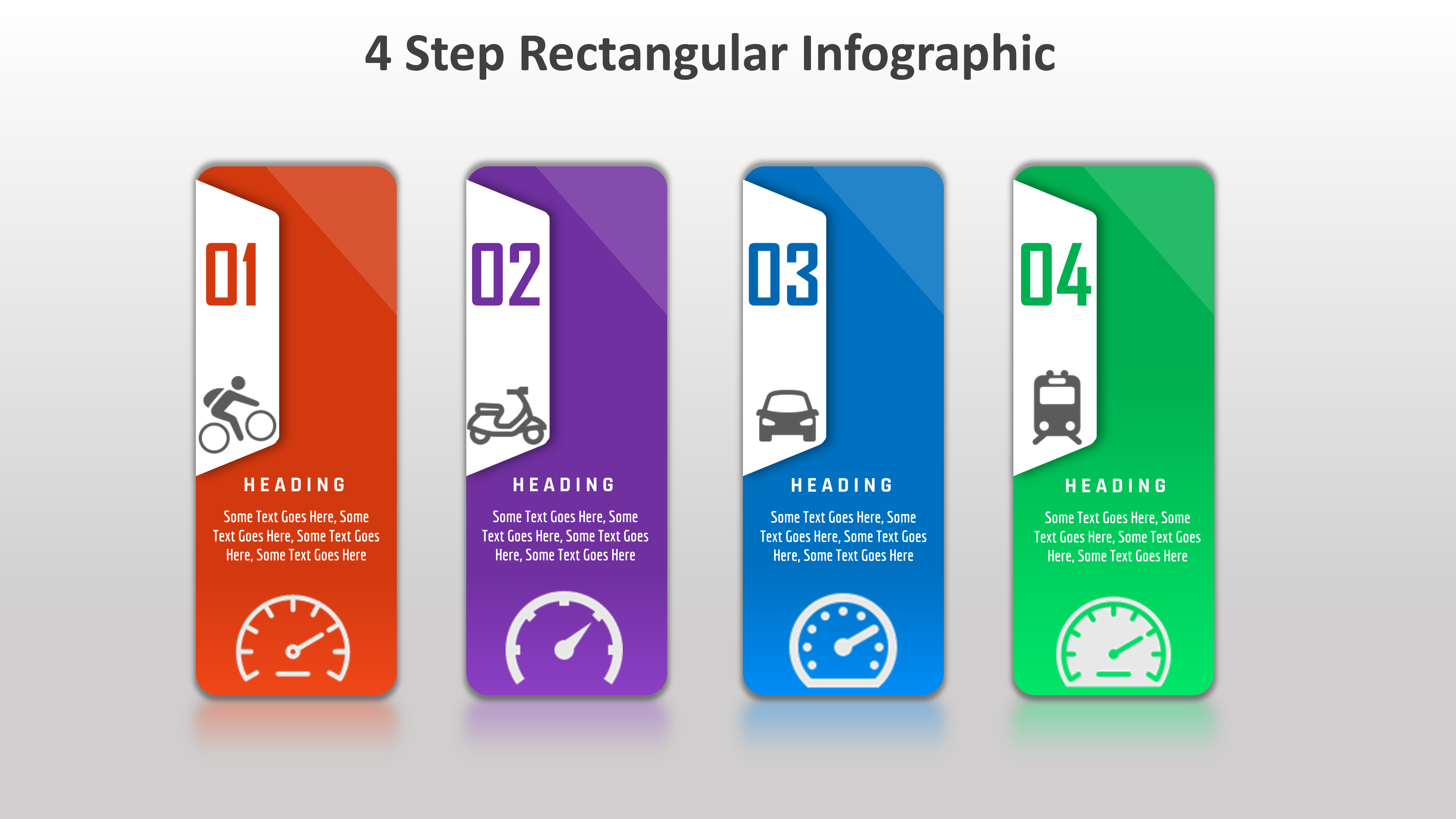 4 Powerpoint 4 Step Rectangular Infographic Powerup With Powerpoint