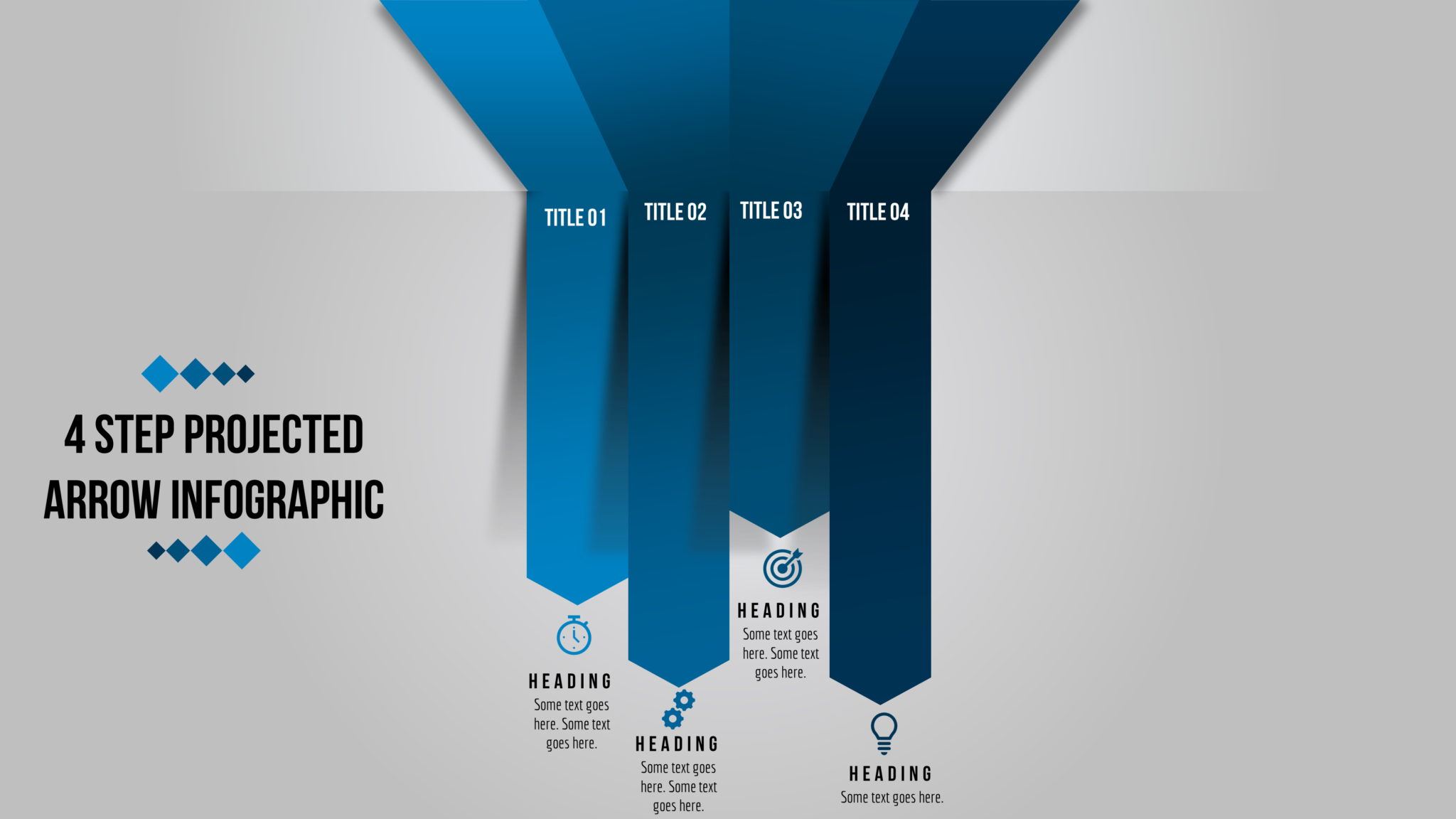 42 Powerpoint 4 Step Projected Arrow Infographic Powerup With Powerpoint