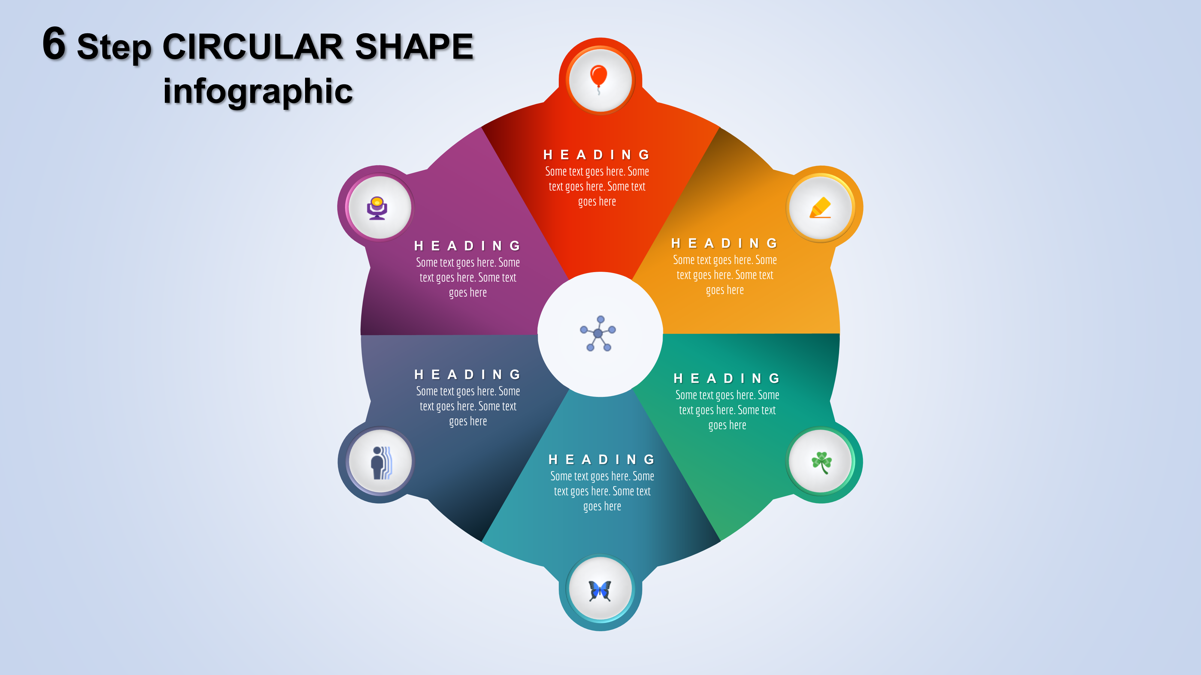 10 Powerpoint 6 Step Circular Shape Infographic Powerup With Powerpoint