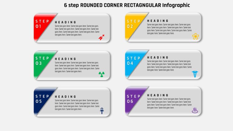 11.PowerPoint 6 step ROUNDED RECTANGULAR infographic - PowerUP with ...