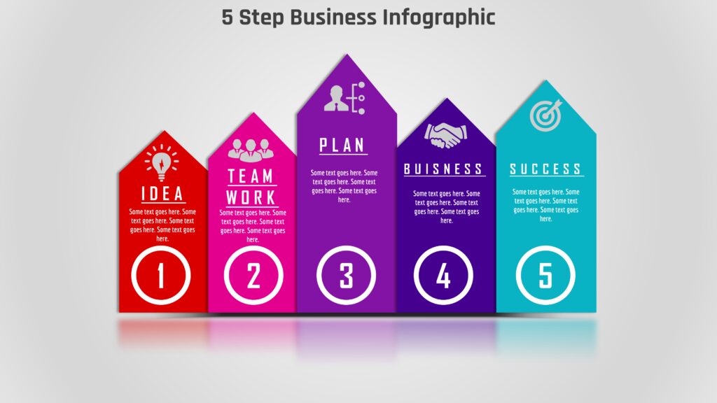 2.PowerPoint 5 step UP ARROW head Infographic - PowerUP with POWERPOINT