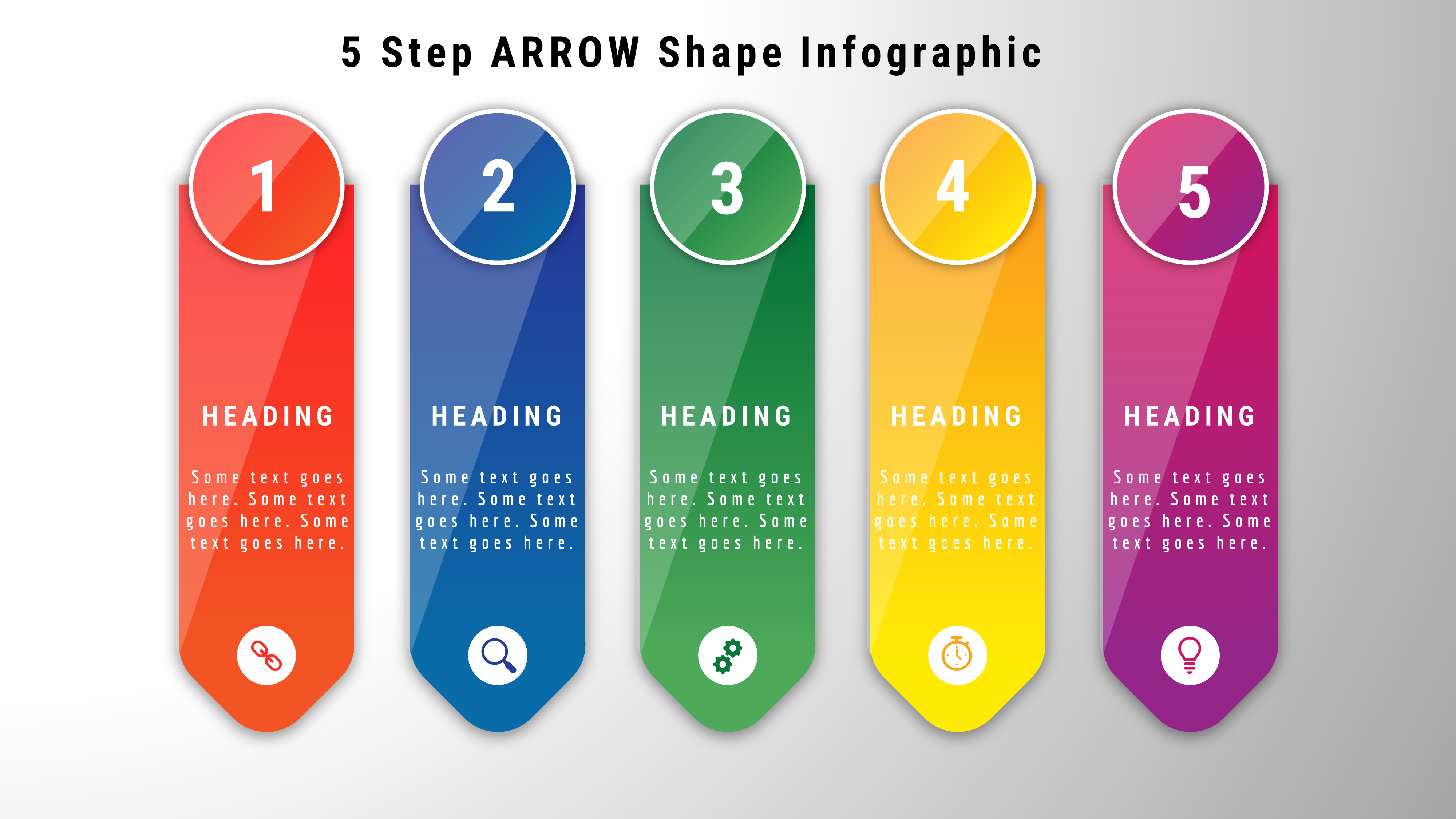 24 Powerpoint 5 Step Arrow Shape Infographic Powerup With Powerpoint