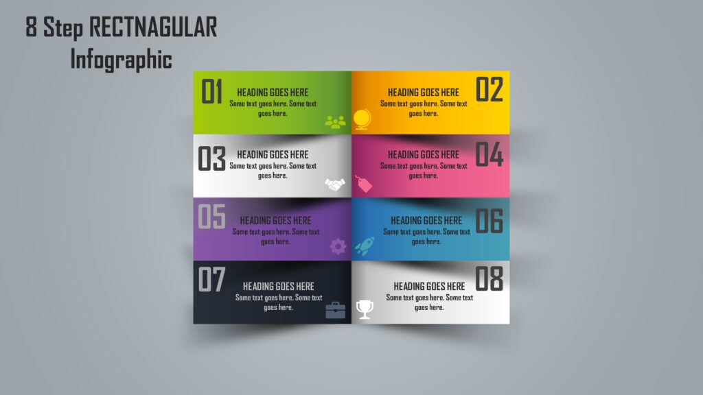 26.PowerPoint 8 Step Rectangular infographic - PowerUP with POWERPOINT