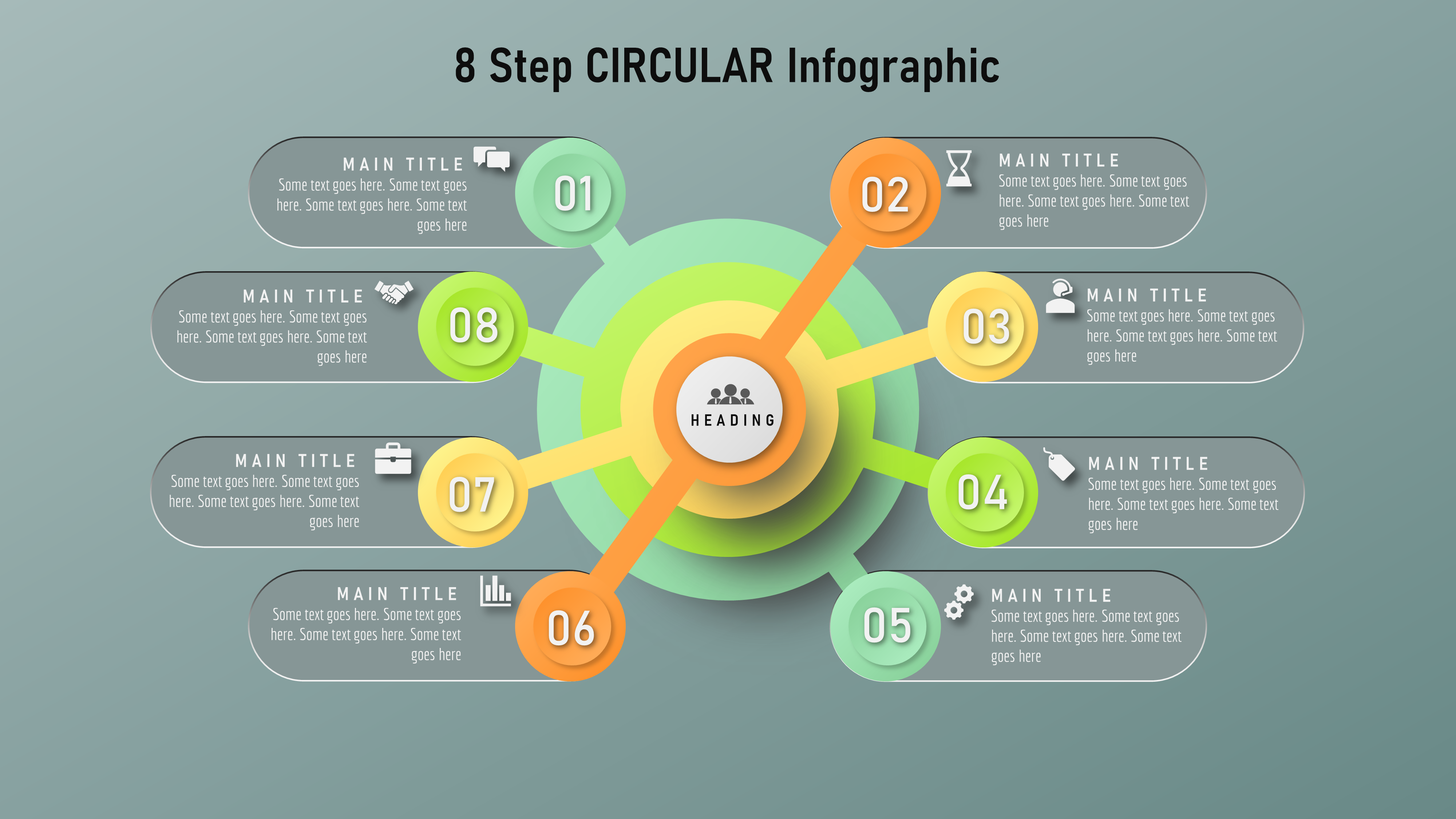 28 Powerpoint 8 Step Circular Infographic Powerup With Powerpoint