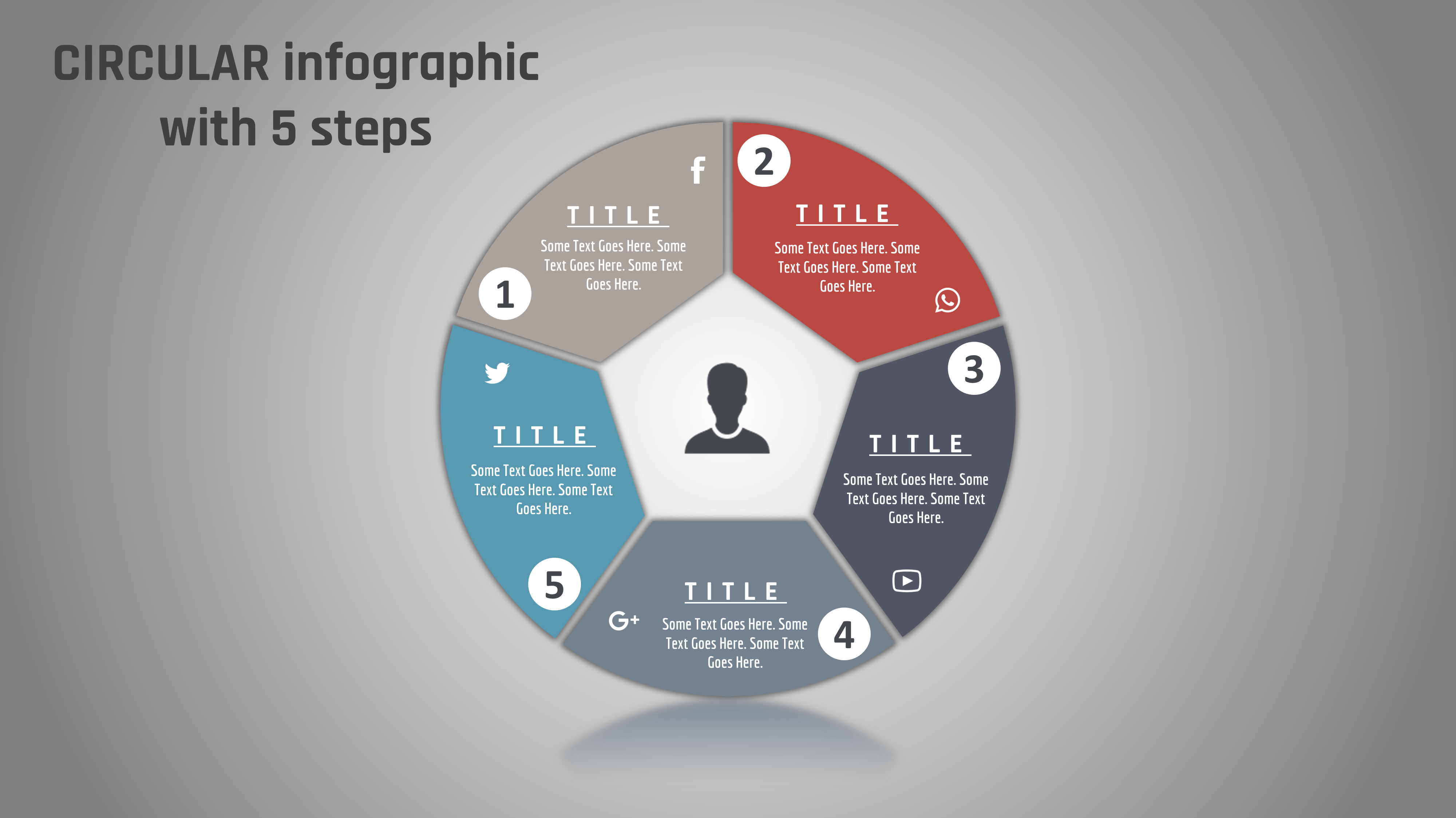 3.PowerPoint CIRCULAR infographic with 5 parts - PowerUP with POWERPOINT