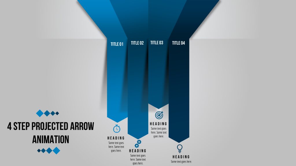 39.PowerPoint 4 Step Projected Arrow infographic Animation - PowerUP ...