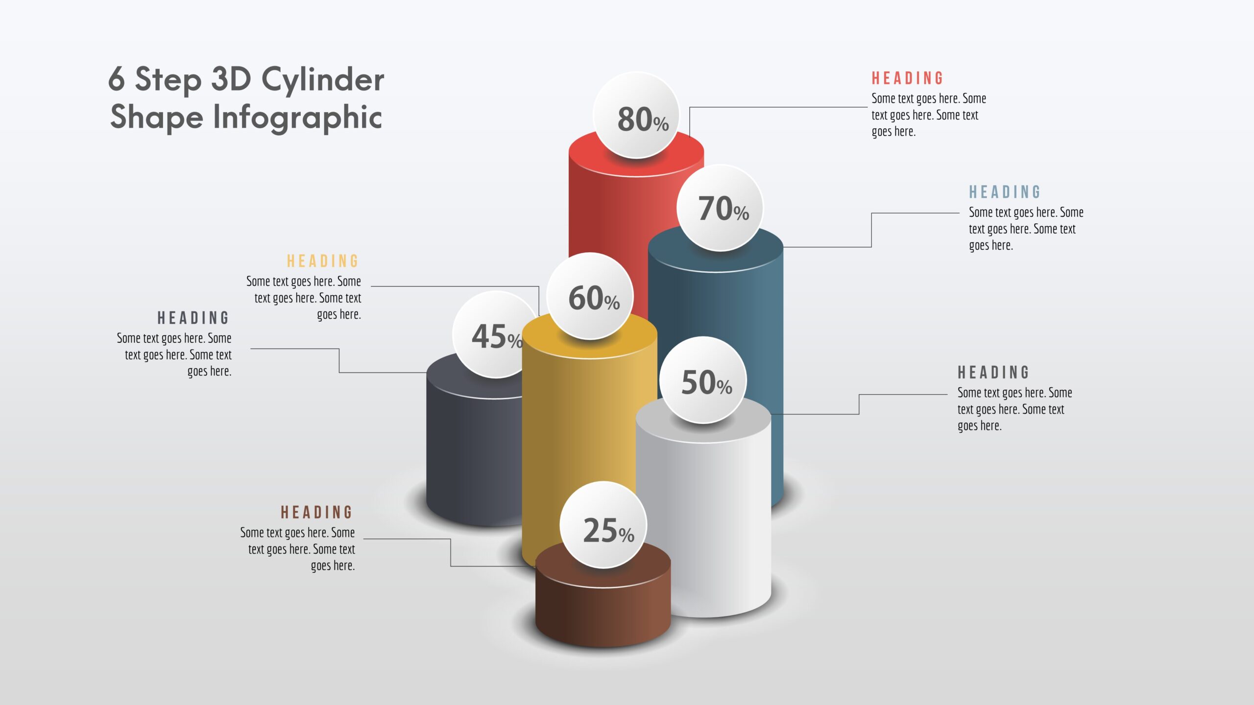 39.PowerPoint 6 Step 3D Cylinder Shape Infographic - PowerUP with ...