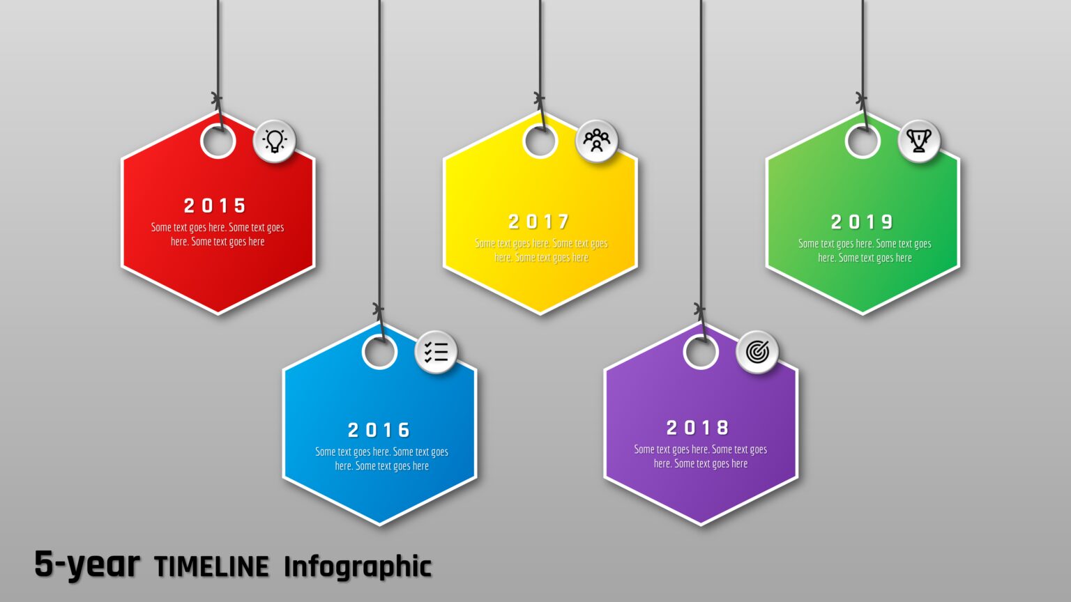 6.PowerPoint 5 Year Hexagonal Shape Timeline Infographic - PowerUP with ...