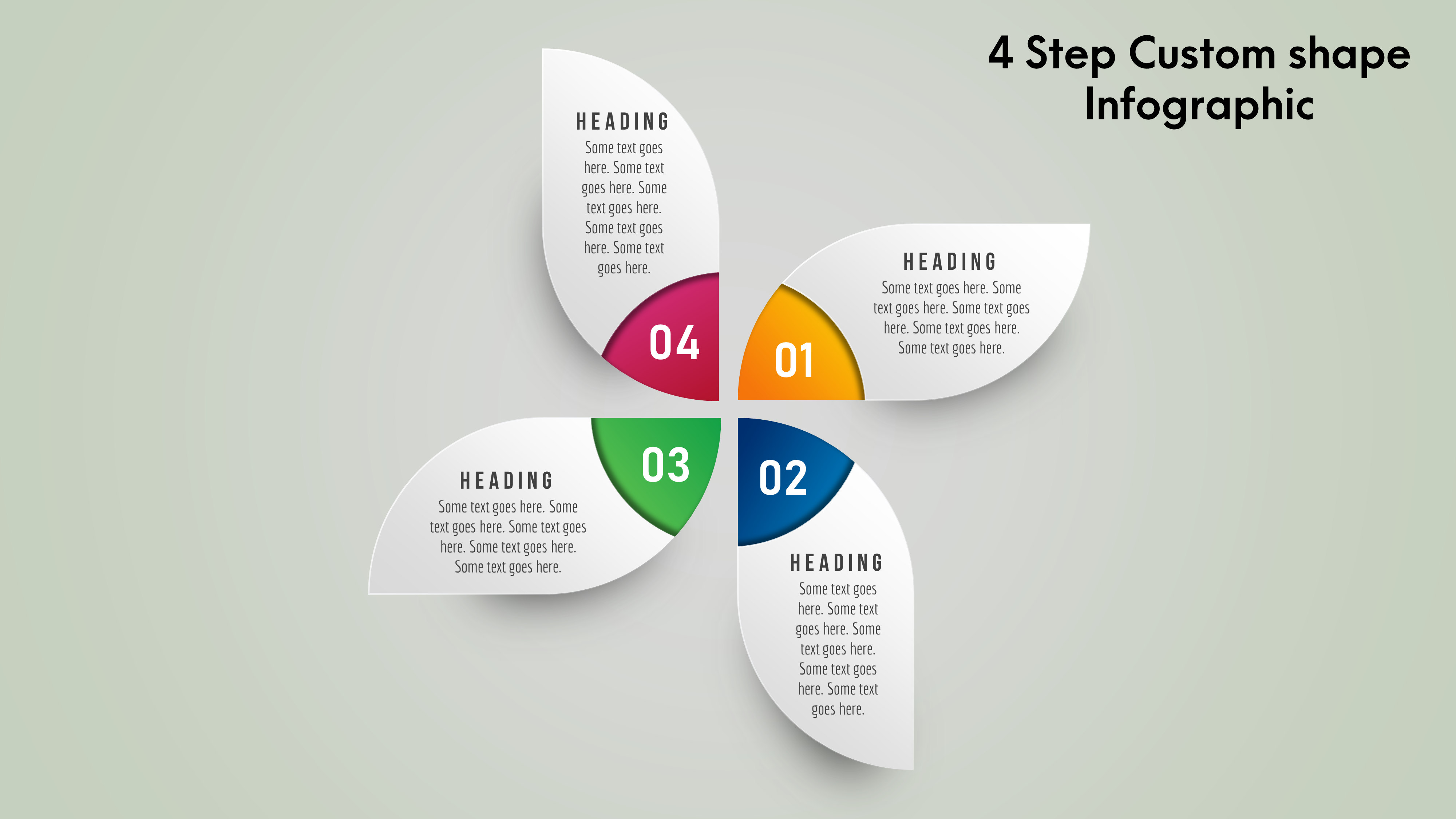 64 Powerpoint 4 Step Custom Shape Infographic Powerup With Powerpoint