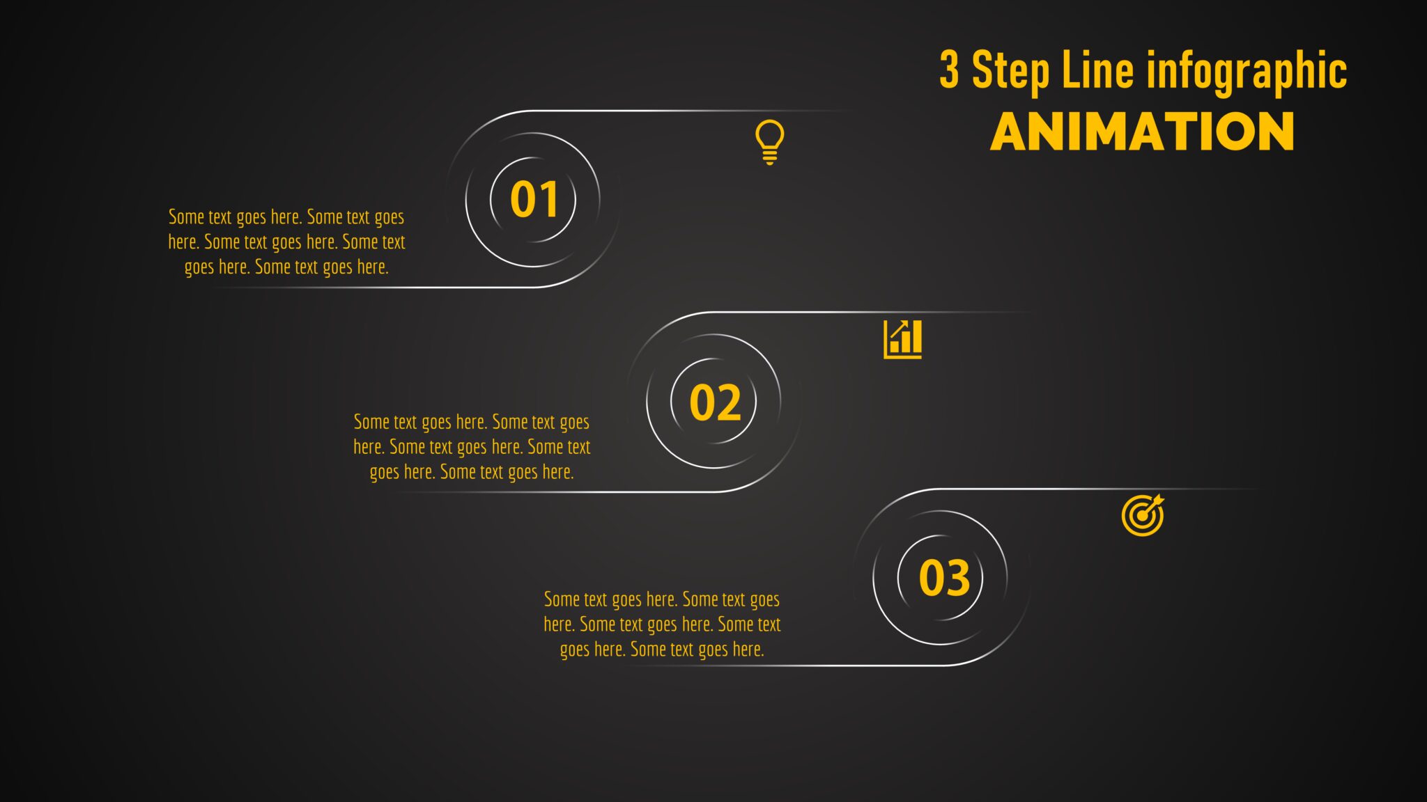 67.PowerPoint 3 Step Line Infographic Animation - PowerUP with POWERPOINT