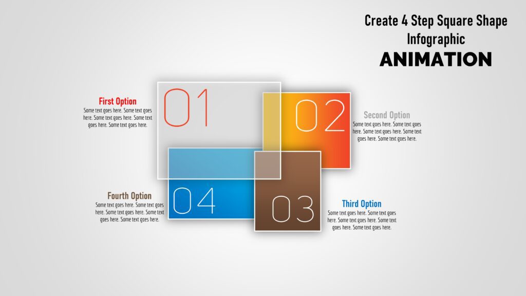 68 Powerpoint 4 Step Square Infographic Animation Powerup With Powerpoint