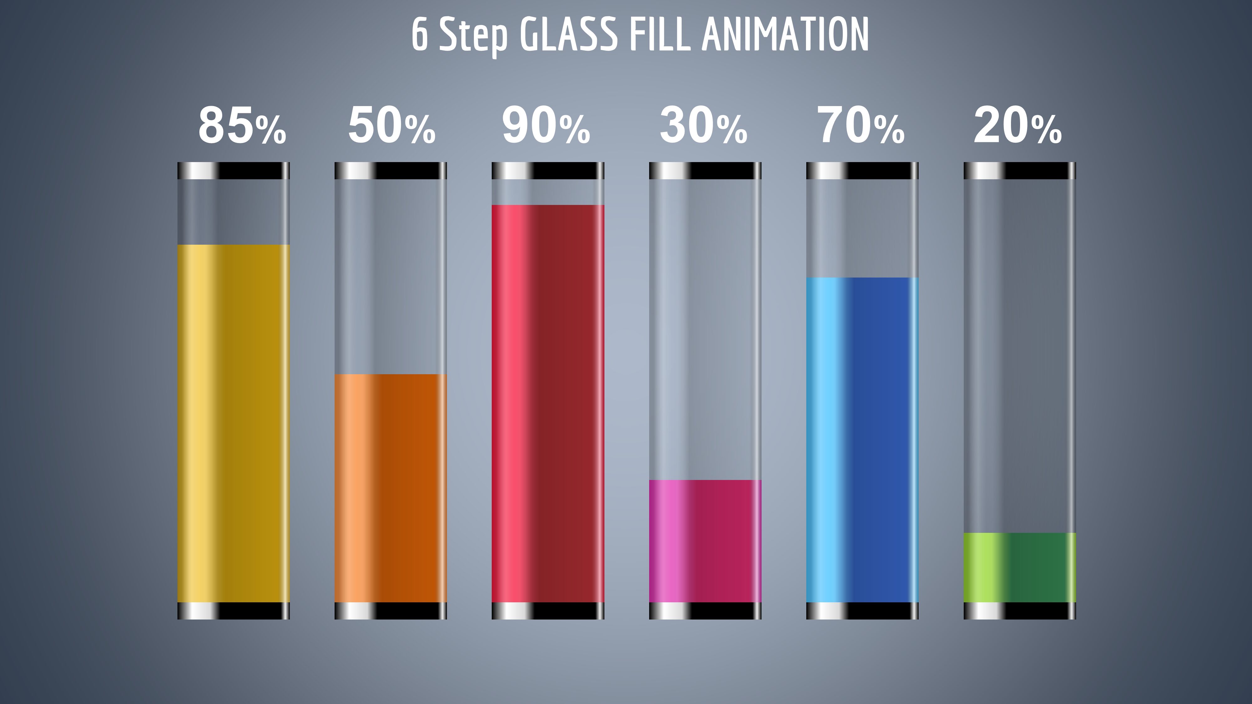 8.PowerPoint 6 Step GLASS FILL ANIMATION using Morph Transition ...