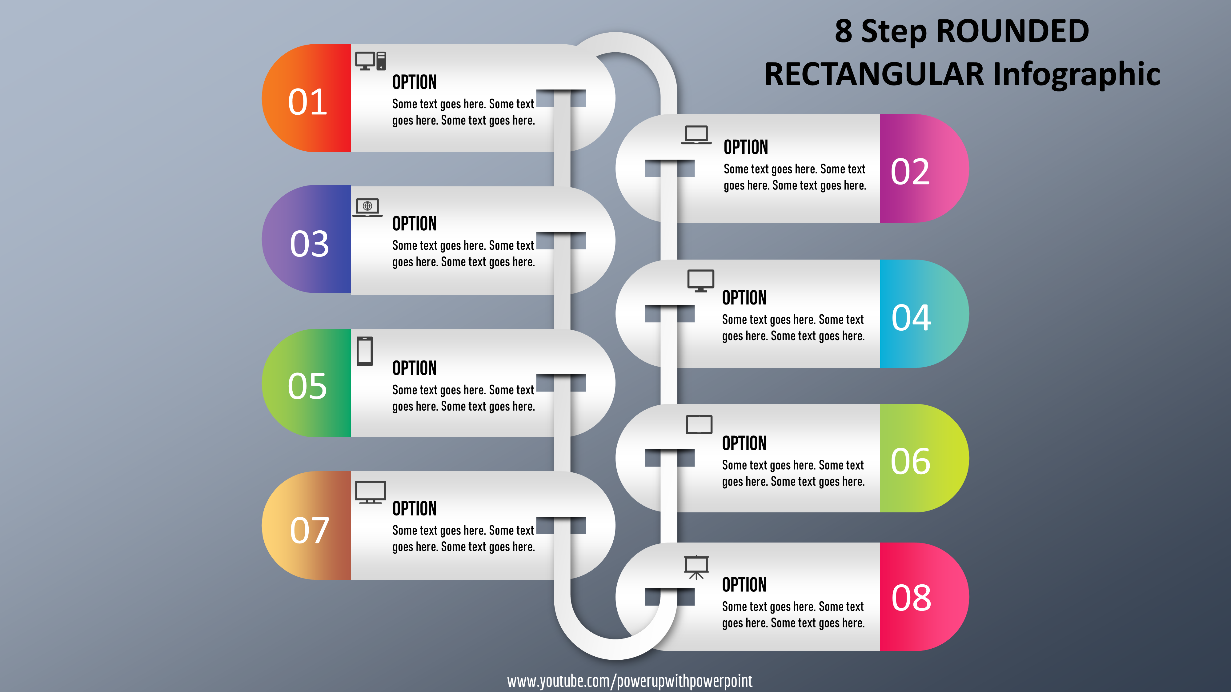 Download Powerpoint 8 Step Connected Shapes Infographic 17 Powerup