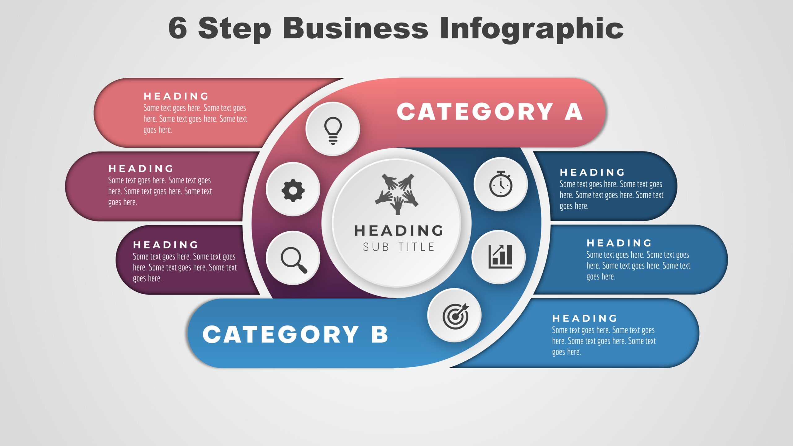 55 Powerpoint 6 Step Business Infographic Powerup With Powerpoint