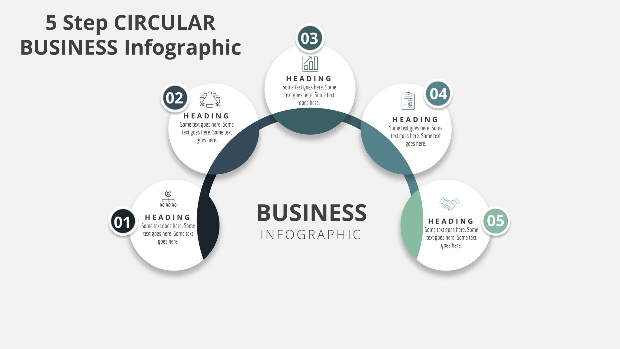 77 Powerpoint 5 Step Circular Business Infographic Powerup With