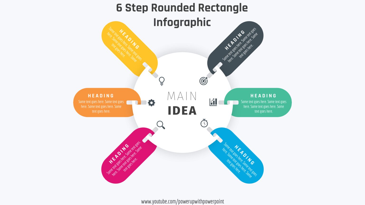 Download PowerPoint 6 Step Rectangular Infographic #57 - PowerUP with POWERPOINT