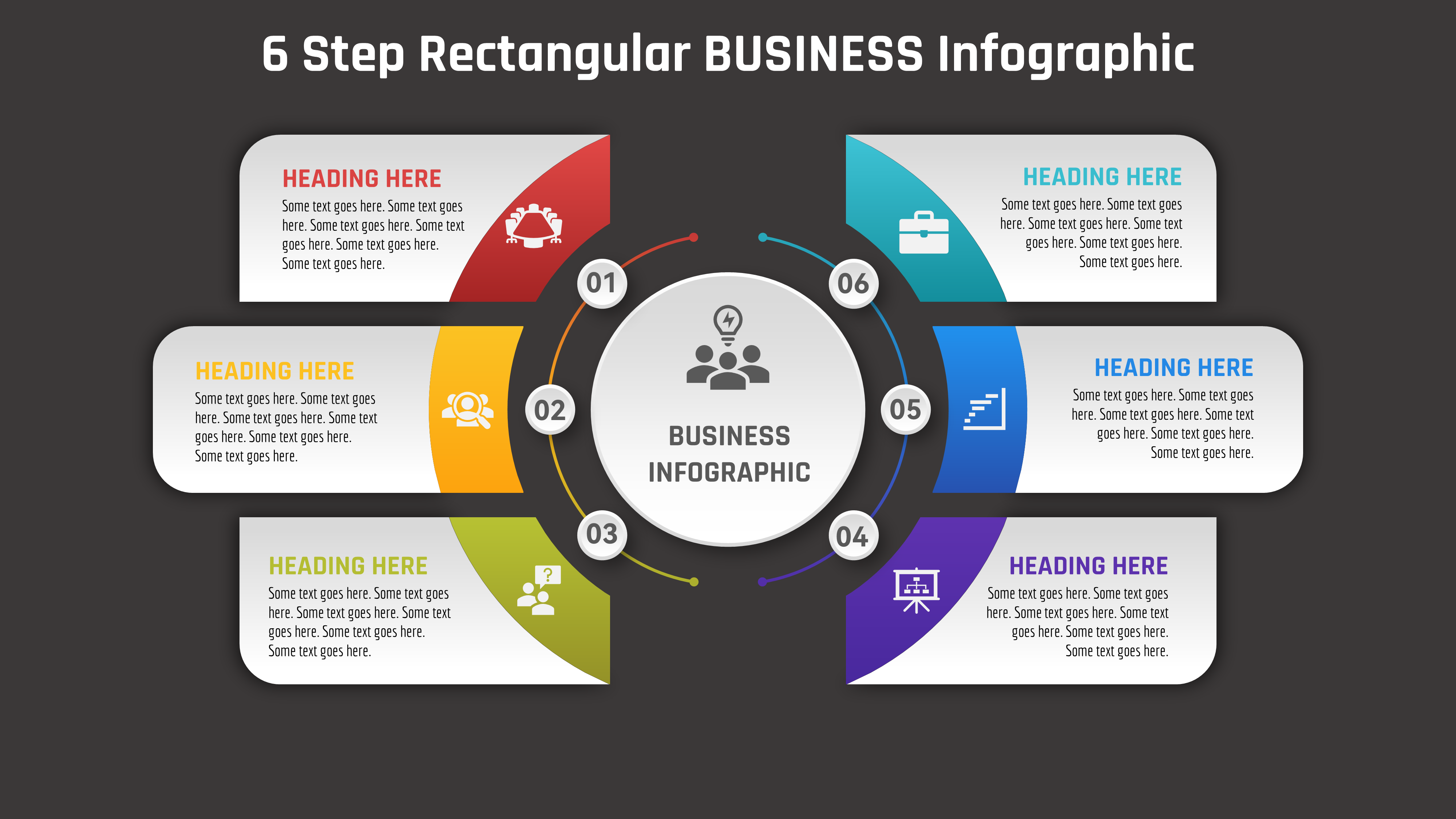 60 Powerpoint 6 Step Business Infographic Powerup With Powerpoint