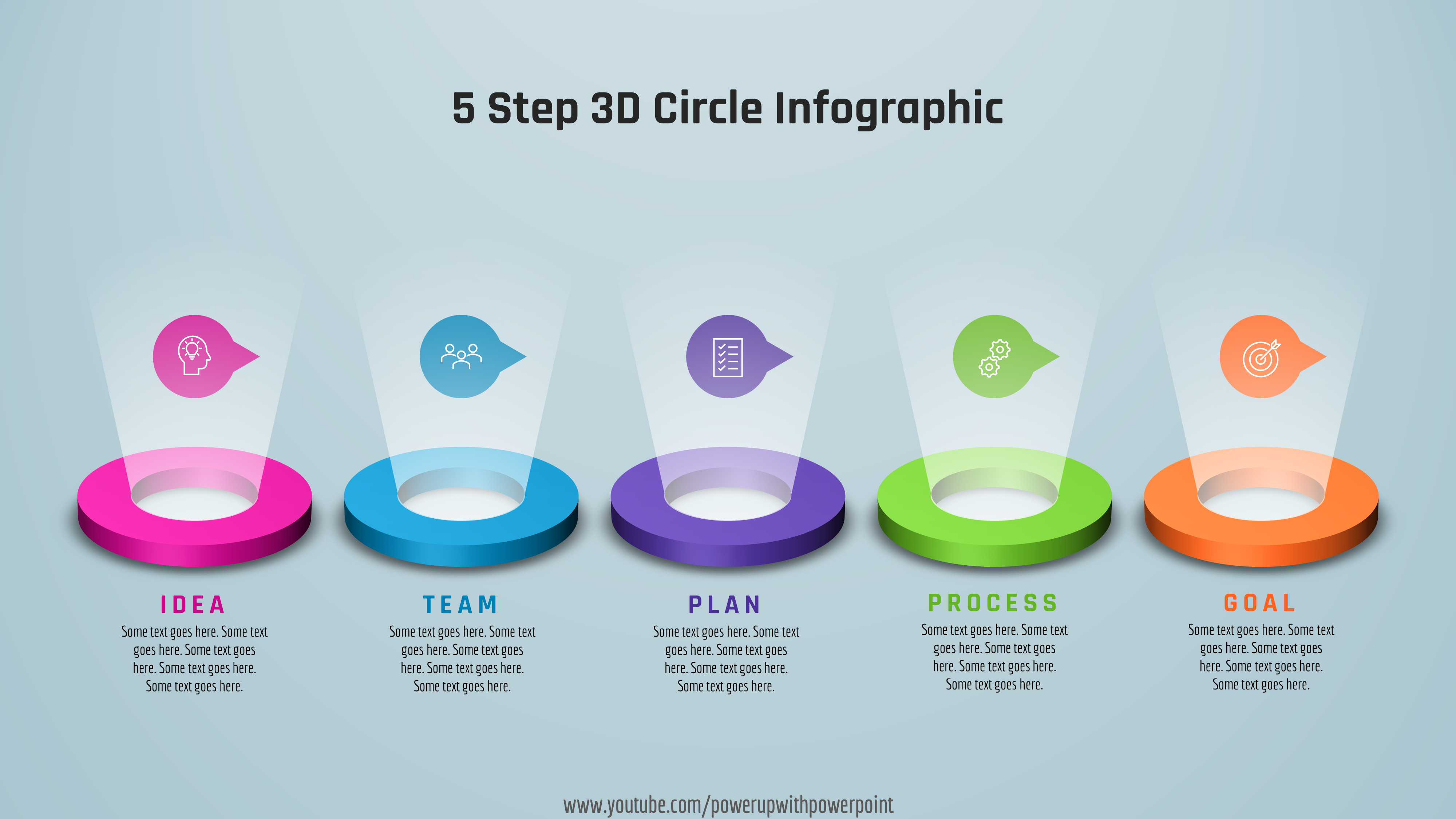 Download Powerpoint 5 Step 3d Circular Infographic 70 Powerup With