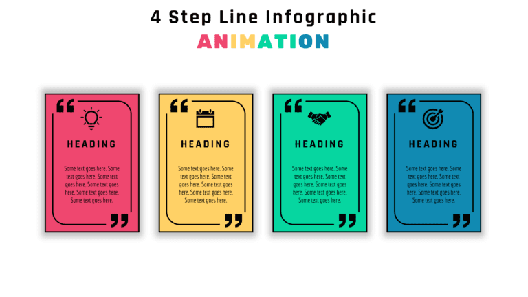 124.PowerPoint 4 Step Line infographic Animation - PowerUP with POWERPOINT