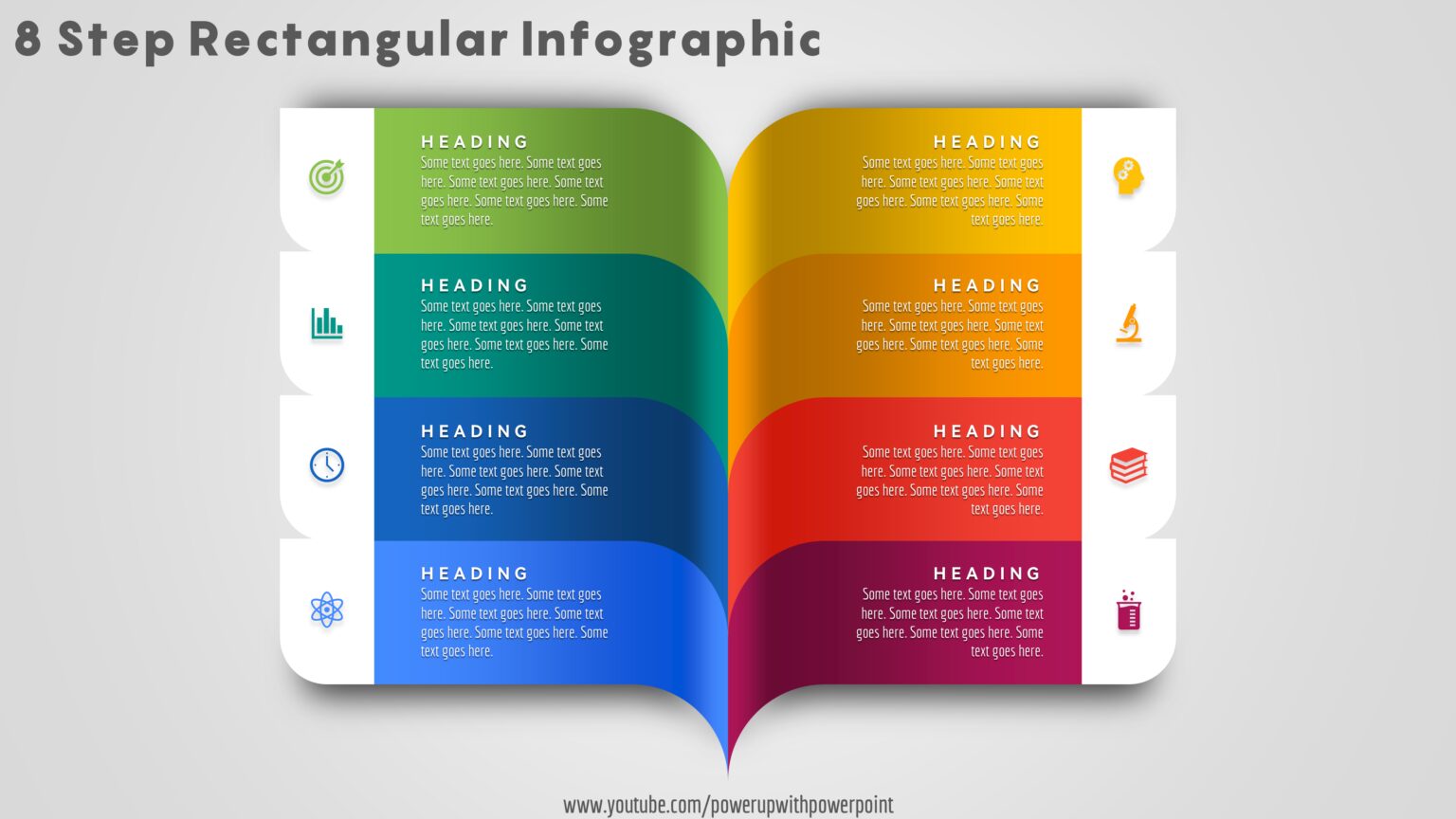 Download PowerPoint 8 Step Modern Colorful Rectangular Infographic #46 - PowerUP with POWERPOINT