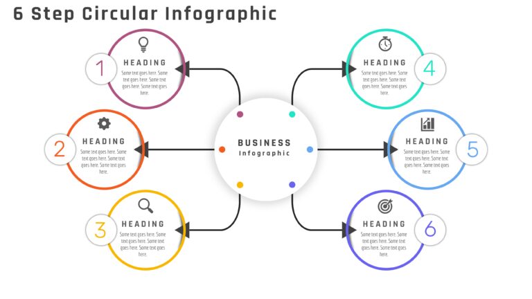 68.PowerPoint 6 Step Circular Infographic - PowerUP with POWERPOINT