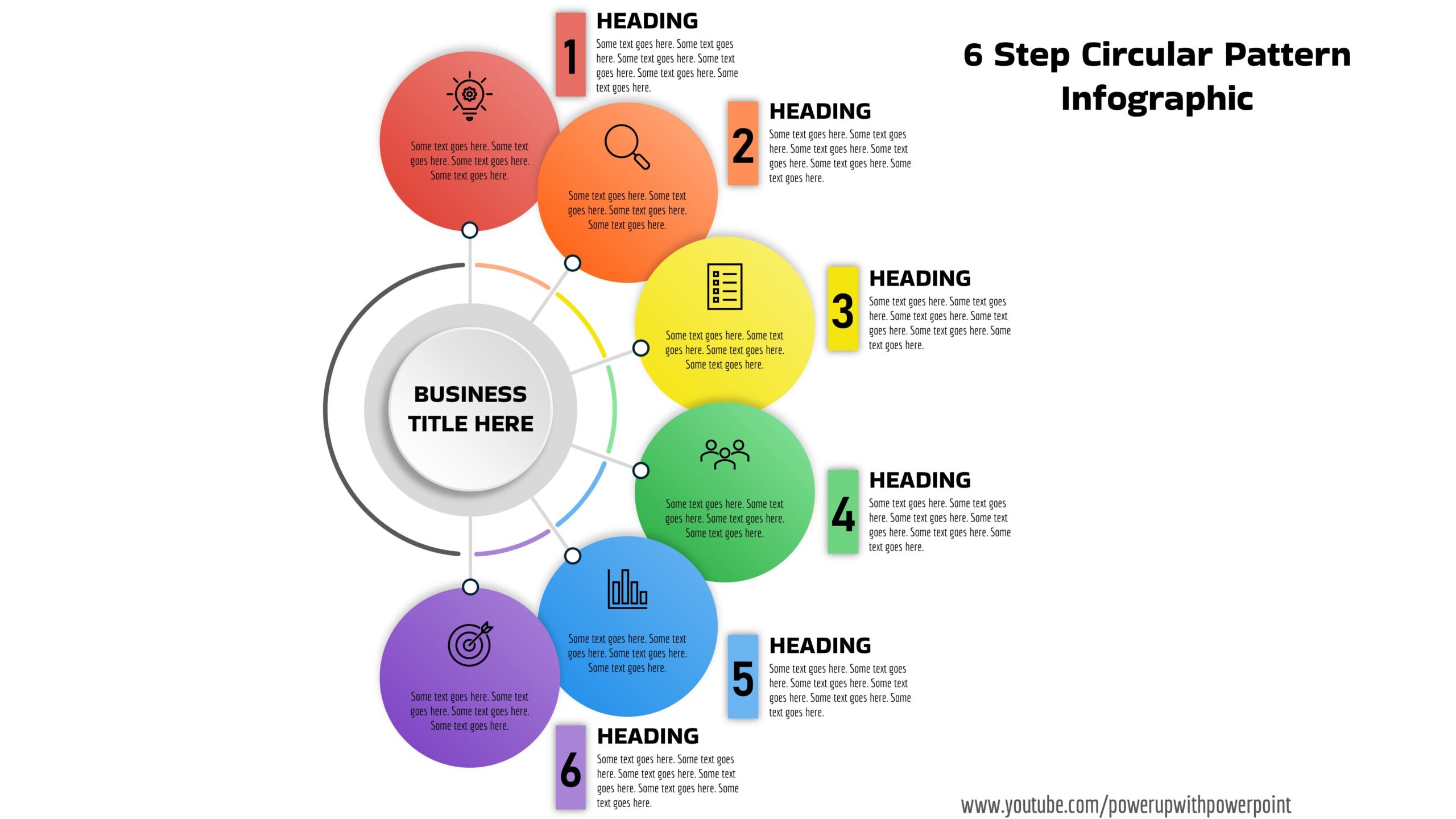 Download PowerPoint 6 Option Circular Pattern Infographic #74 - PowerUP ...