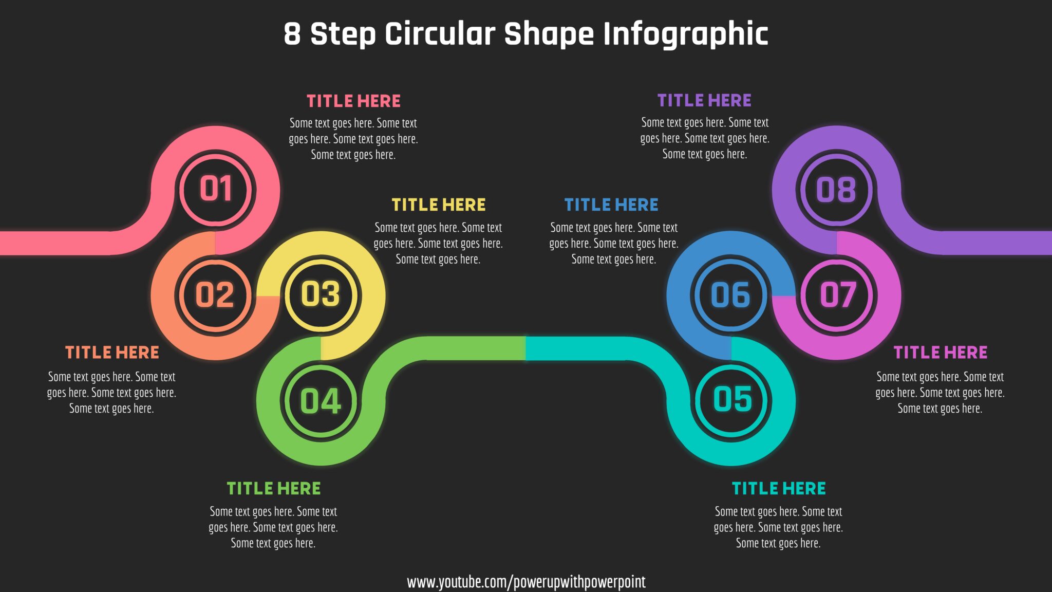 Download PowerPoint 8 Step Connected Circle Infographic #51 - PowerUP ...