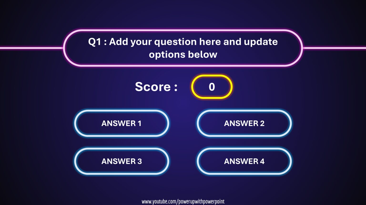 Download PowerPoint VBA Interactive QUIZ Template #157 – PowerUP with POWERPOINT